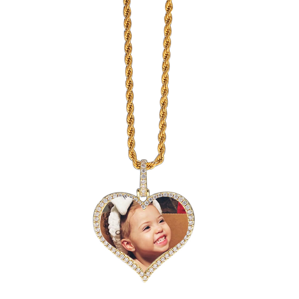 Heart blinged photo pendent – Mrs215creations